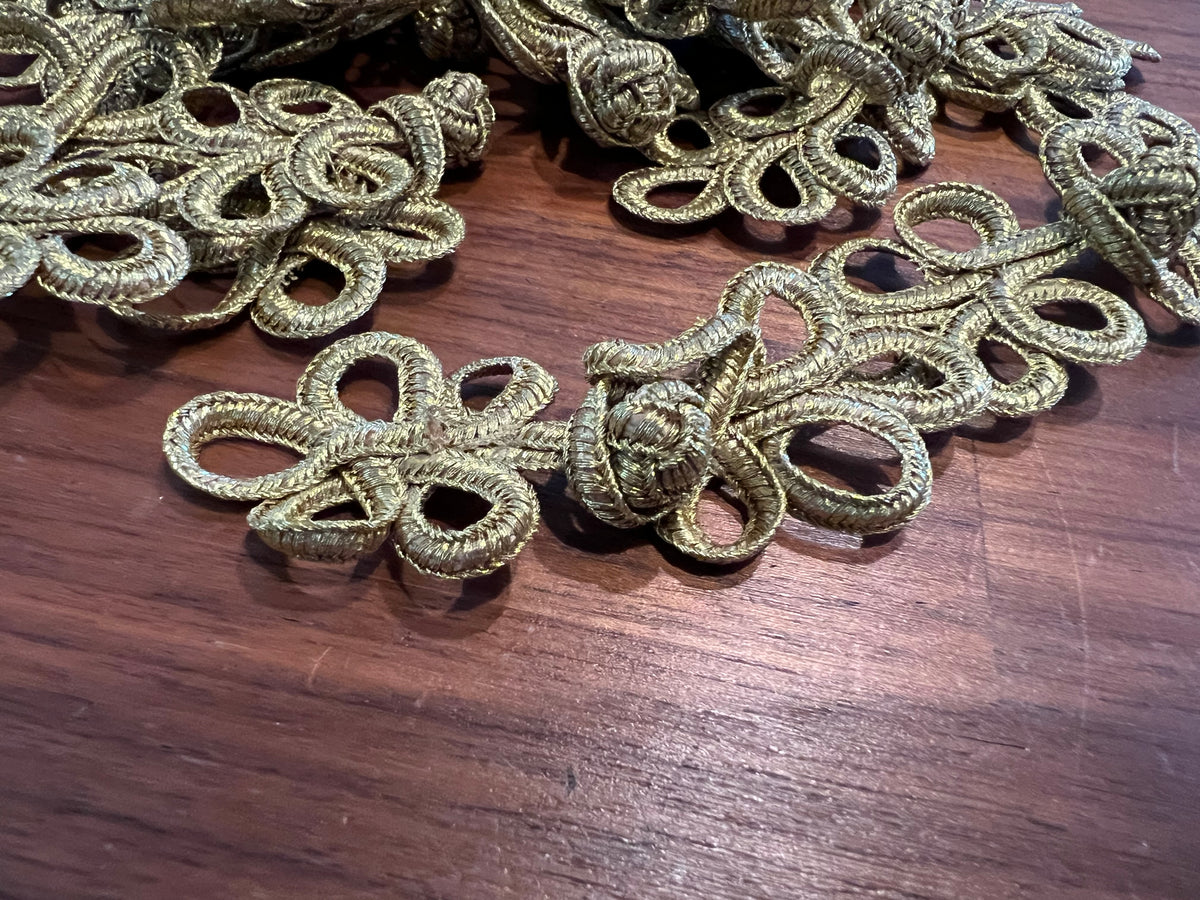 Metallic Gold Five Loop Frog Closure. Price per Frog – Darrell Thomas ...