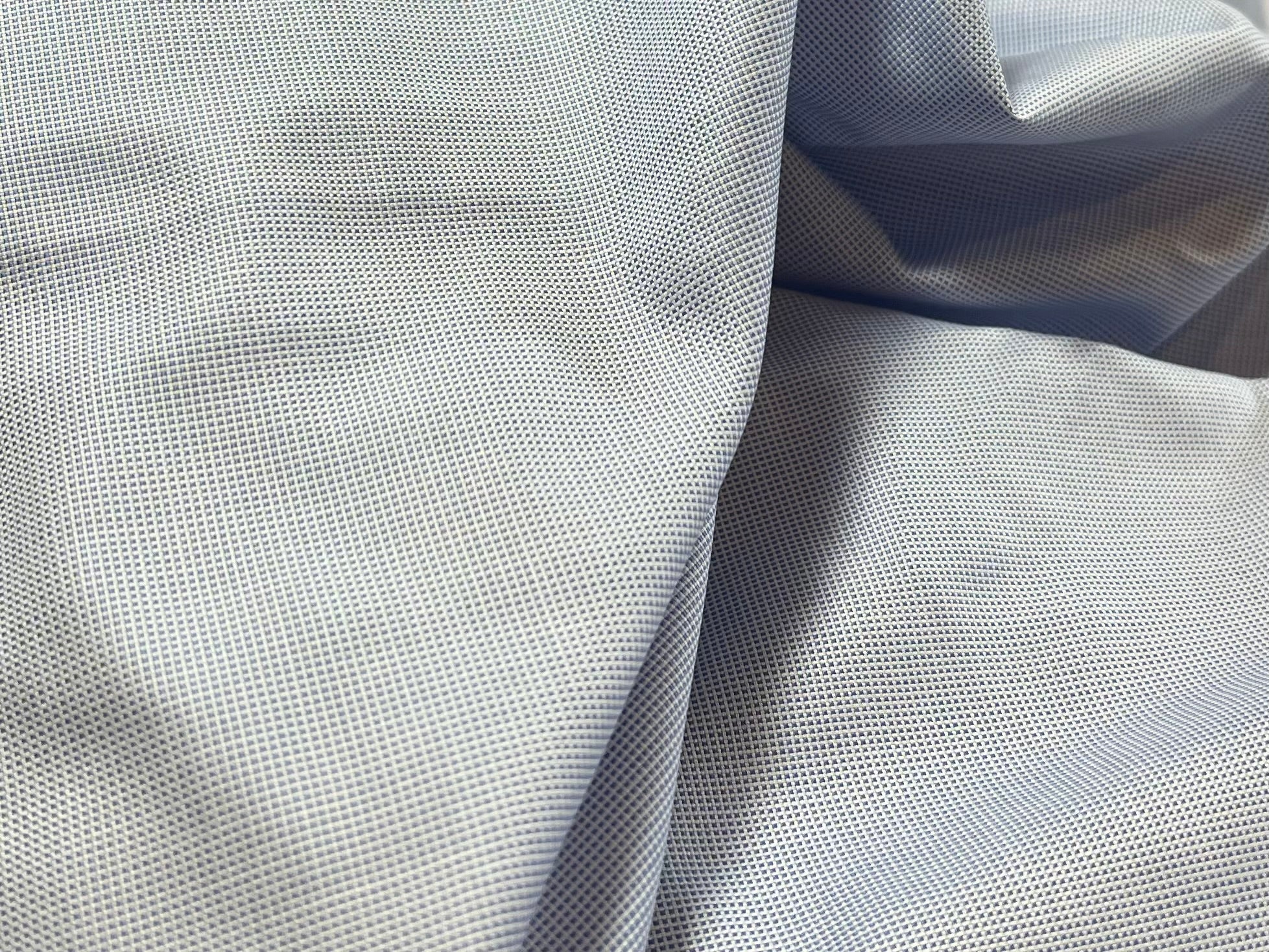 FF#74 Blue & White Pin Dot 100%Cotton Italian Shirting Remnant 70% OFF ...